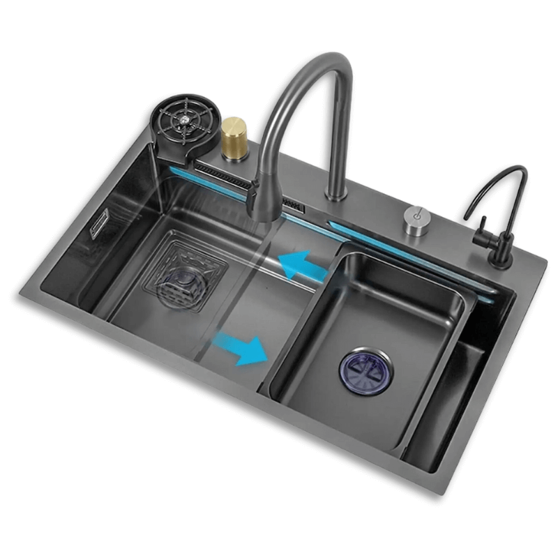 Cuba de Cozinha Gourmet Cascata com Torneiras e Acessórios